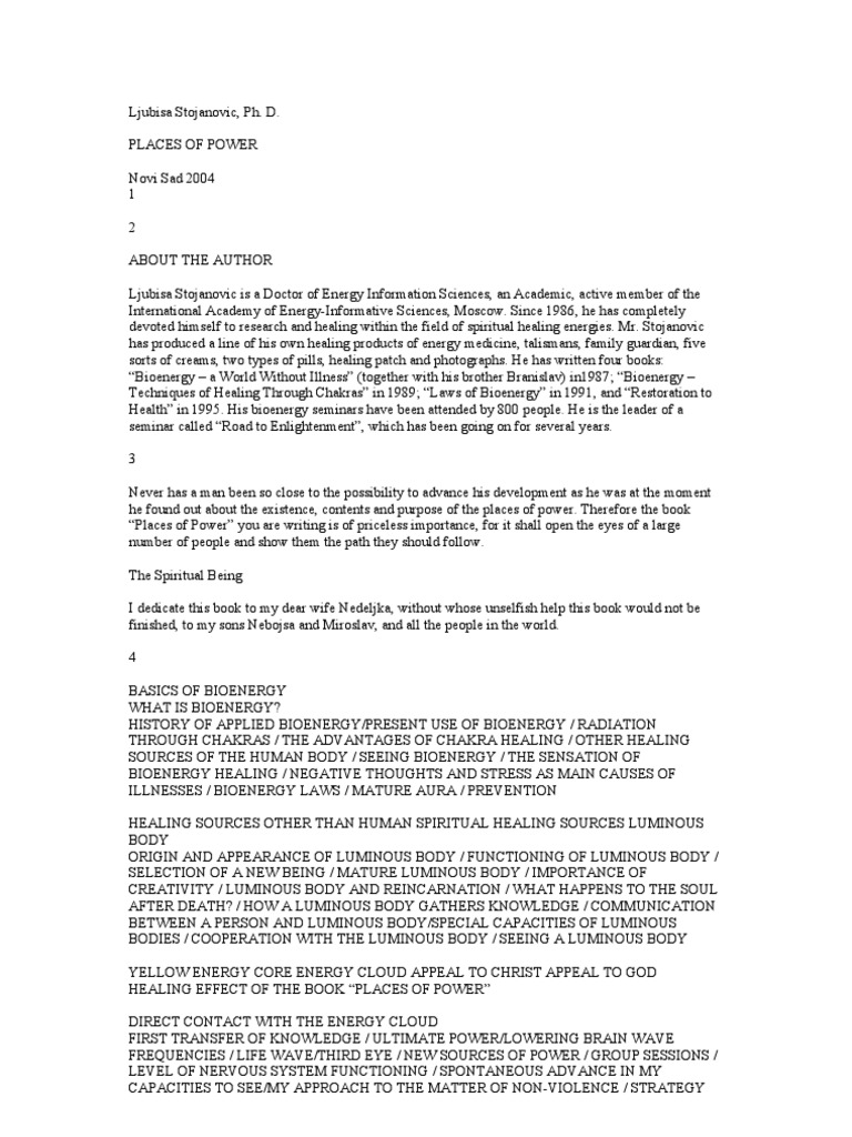 Ljubisa Stojanovic - PLACES of POWER | PDF