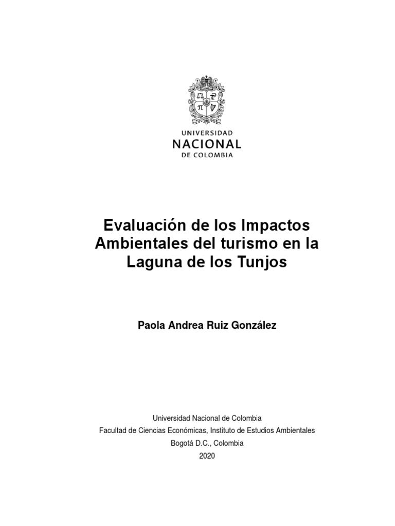 Evaluacion de Los Impactos Ambientales Del Turismo en La Laguna de Los ... Evaluacion de Los Impactos Ambientales Del Turismo en La Laguna de Los ...
