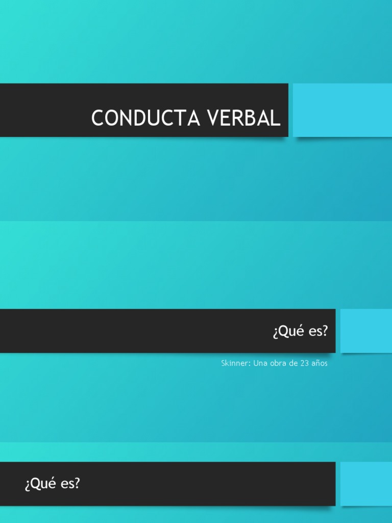 Conducta Verbal según Skinner | PDF | Comportamiento | Aprendizaje