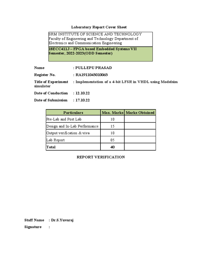 Exp 10 63 | PDF | Vhdl | Computer Engineering