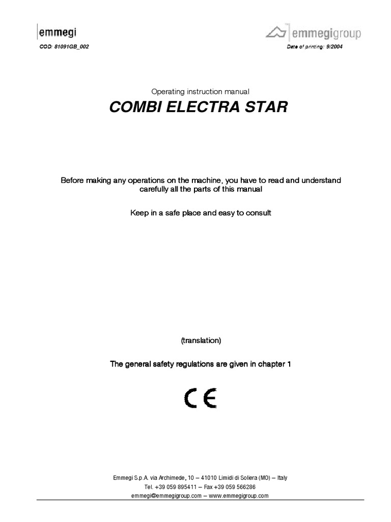 Combi Electra | Download Free PDF | Switch | Occupational Safety And Health