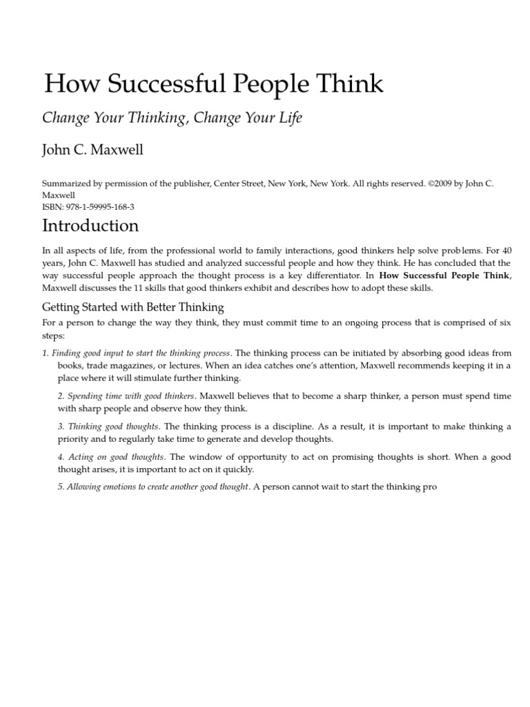 How Successful People Think | PDF | Thought | Creativity