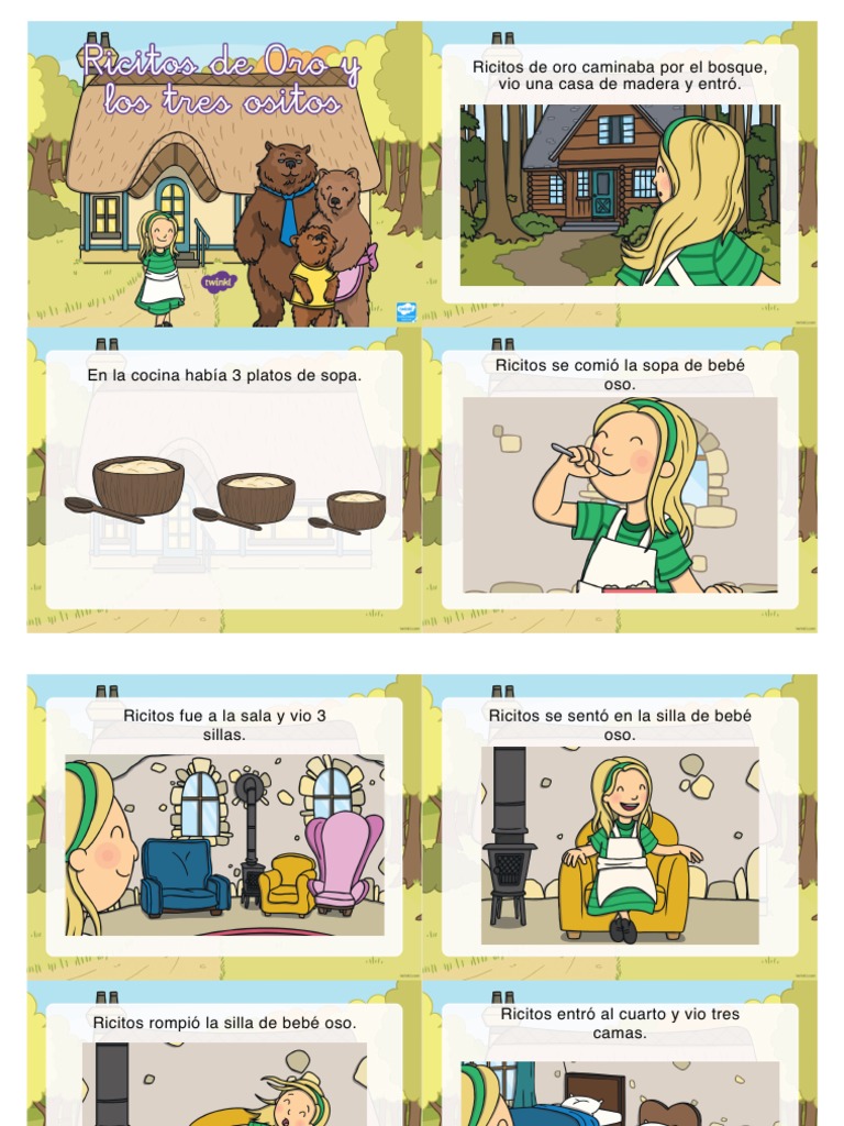 Cuento de Ricitos de Oro en Imágenes | PDF