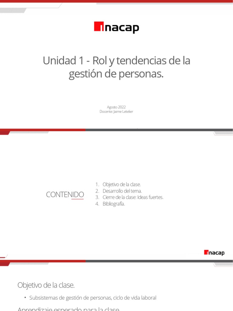 Unidad 1 - Subsistemas de Gestiã N de Personas, Ciclo de Vida Laboral | PDF | Gestión de ...