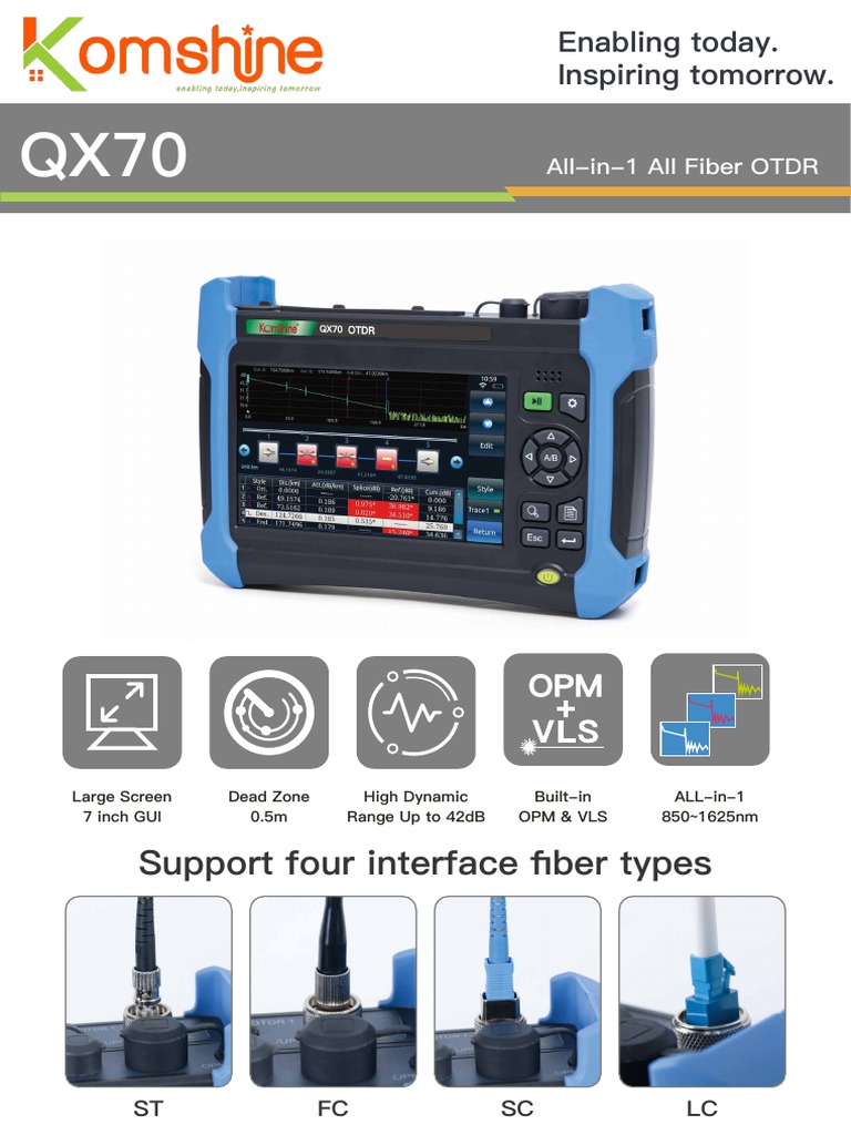 QX70 All-In-1 All Fiber OTDR | PDF | Usb | Optical Fiber