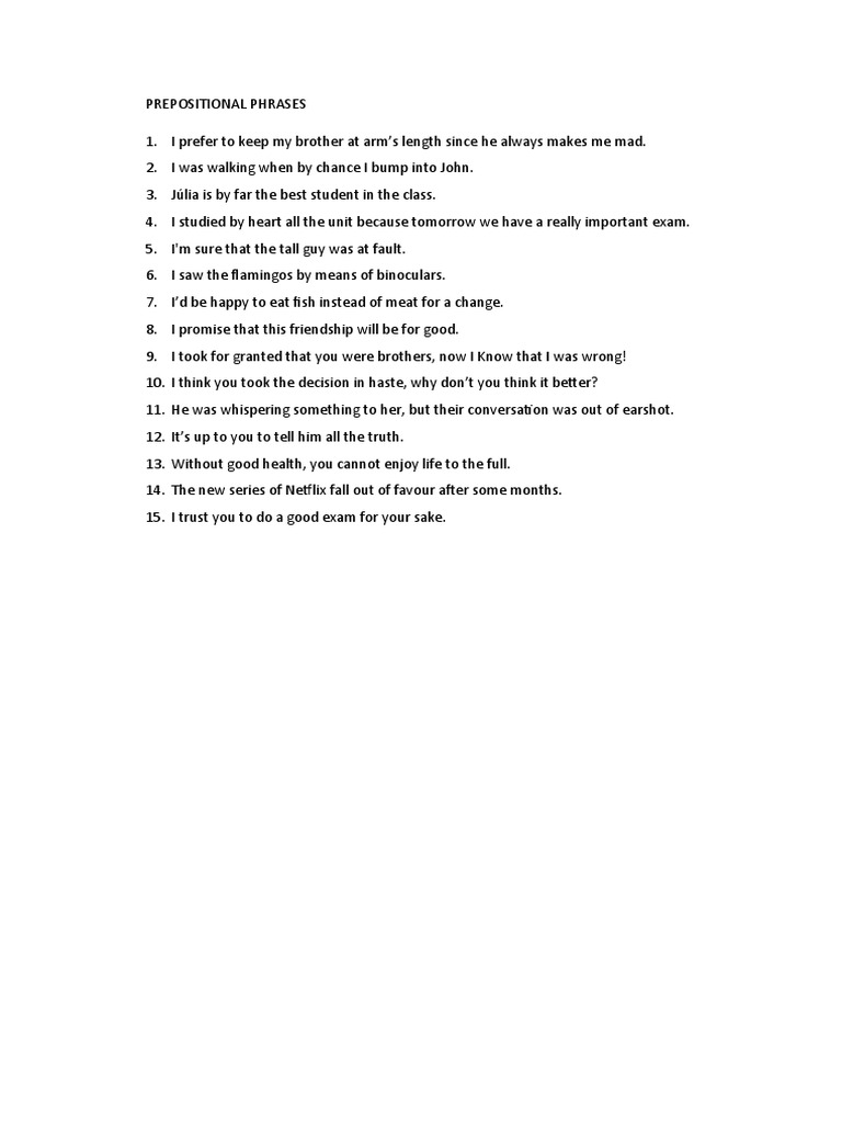 Prepositional Phrases | PDF