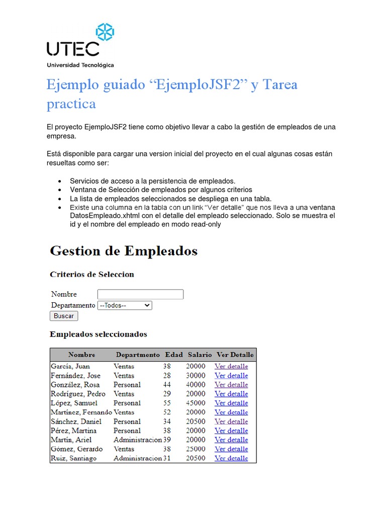Ejemplo JSF2 Guiado y Tarea Practica-MT | PDF | Java (lenguaje de ...