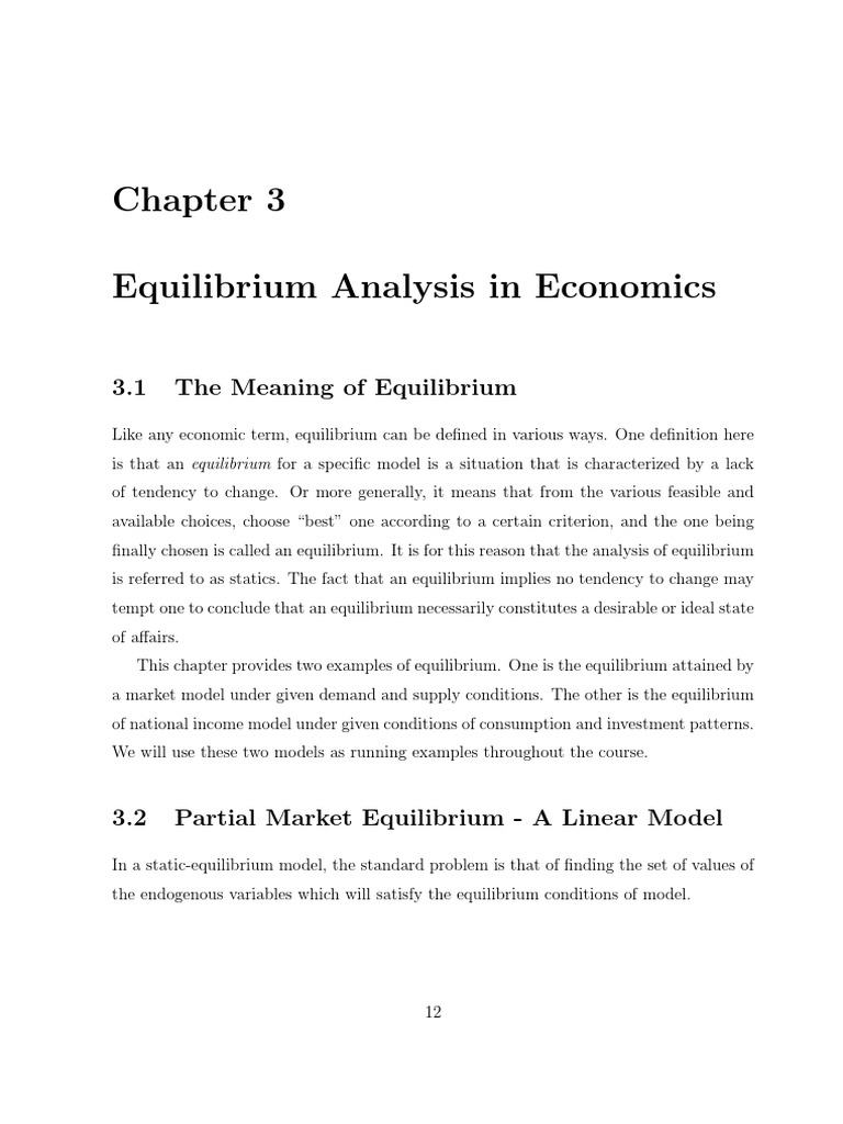 Equilibrium Analysis | PDF | Economic Equilibrium | Supply And Demand