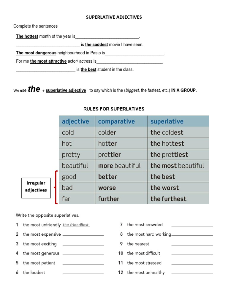 Grammar Superlatives | PDF | Self-Improvement