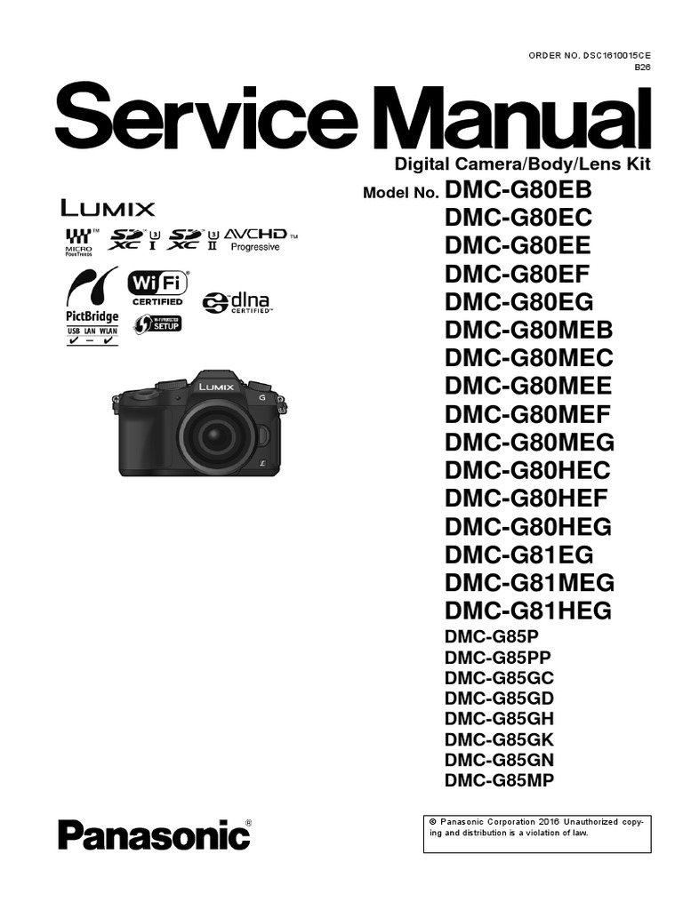 Panasonic Service Manual g80 | PDF | Electrostatic Discharge | Ac Power ...