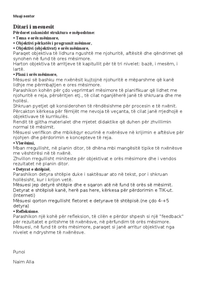 Ditari I Mesuesit | PDF