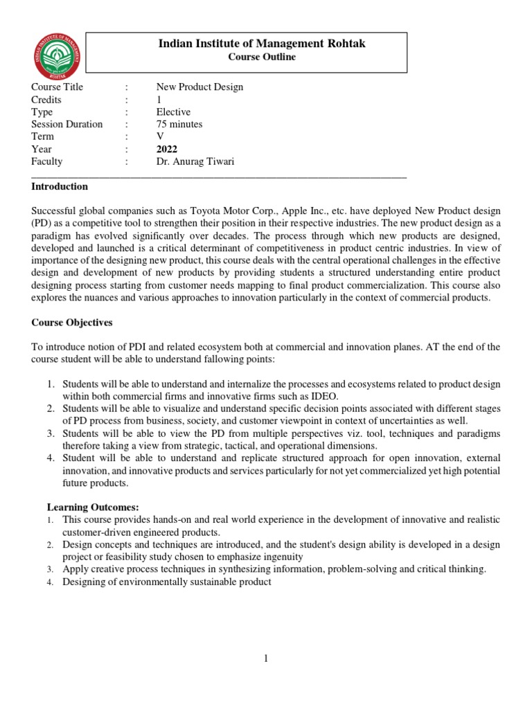 Introduction to New Product Design: Understanding the Entire Product ...