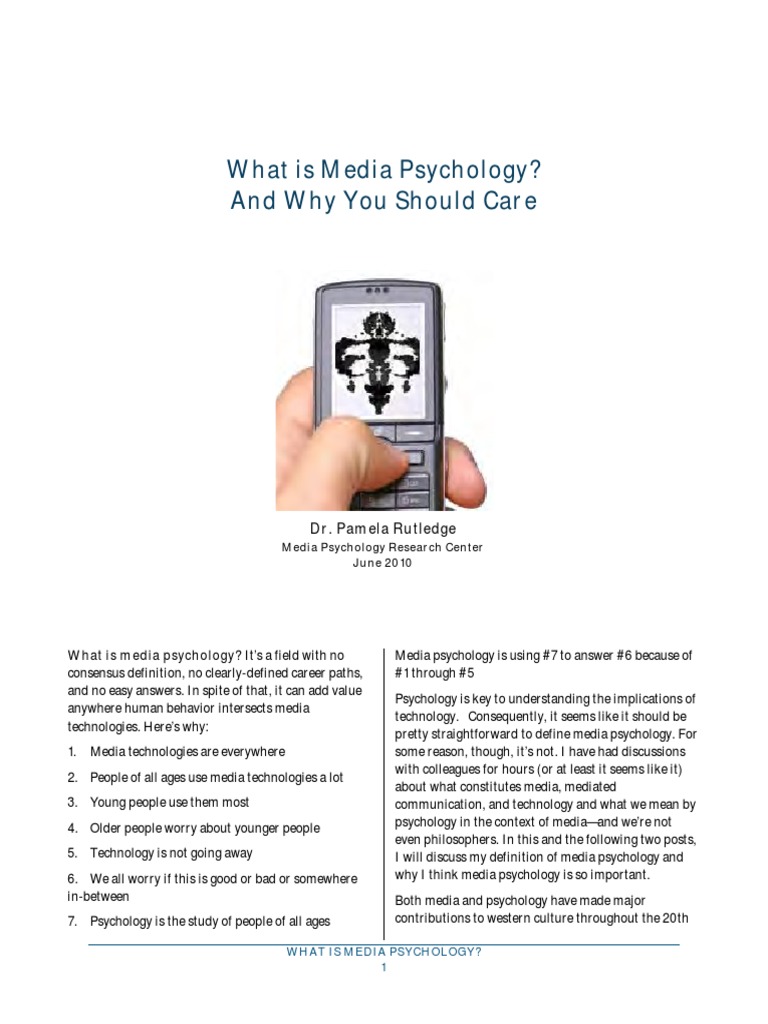 Rutledge Media Psychology | PDF | Psychology | Media (Communication)