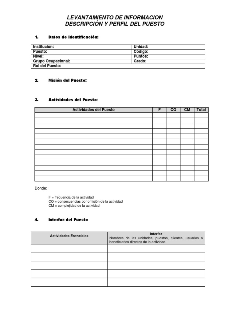 Formulario Levantamiento de Puesto | PDF
