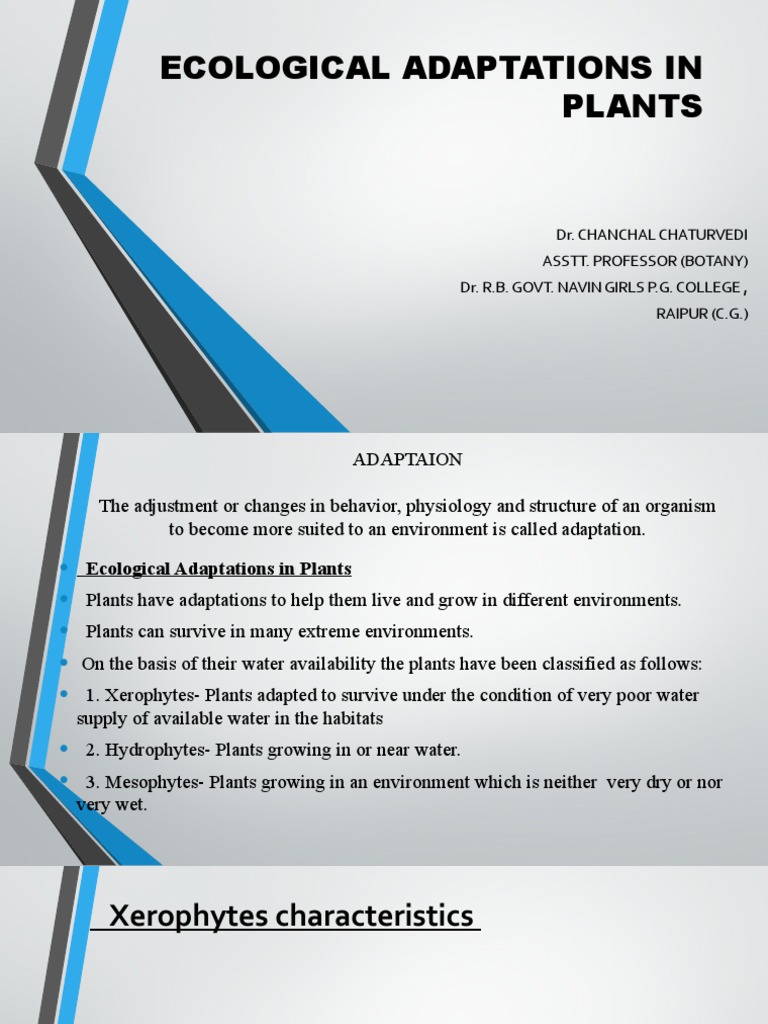 Ecological Adaptation in Plants | PDF