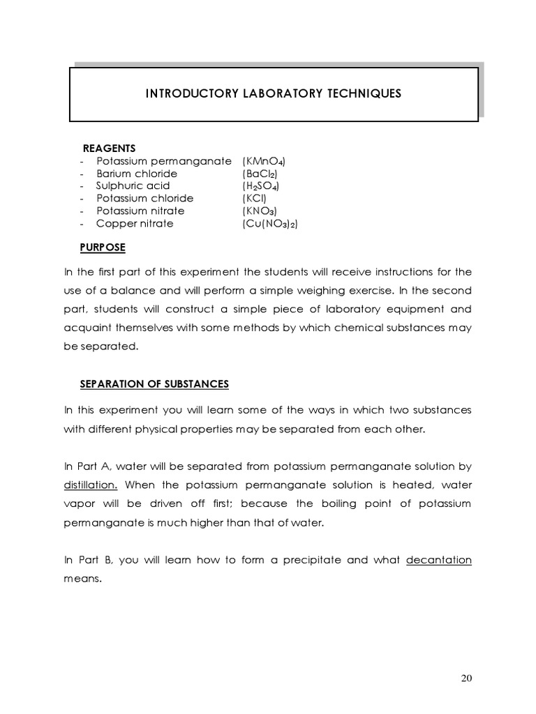 Introduction To Laboratory Techniques | PDF | Precipitation (Chemistry ...