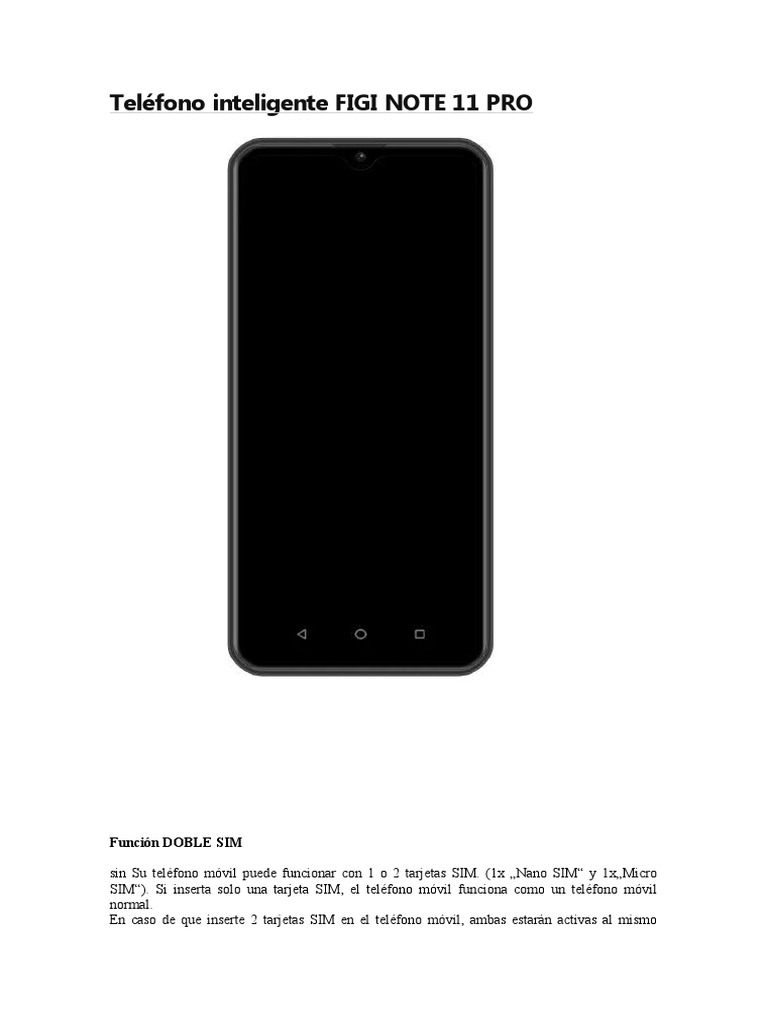 Teléfono Inteligente FIGI NOTE 1 PRO: Guía de Uso | PDF | Teléfonos ...