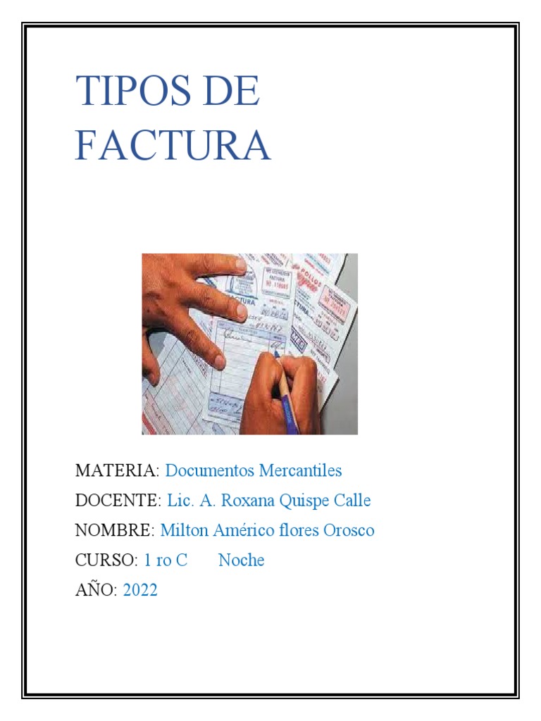 Tipos de Factura | PDF