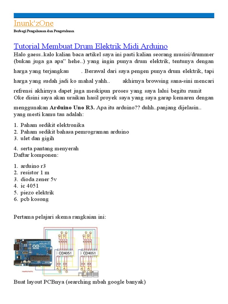 DIY Drum Elektrik Arduino | PDF