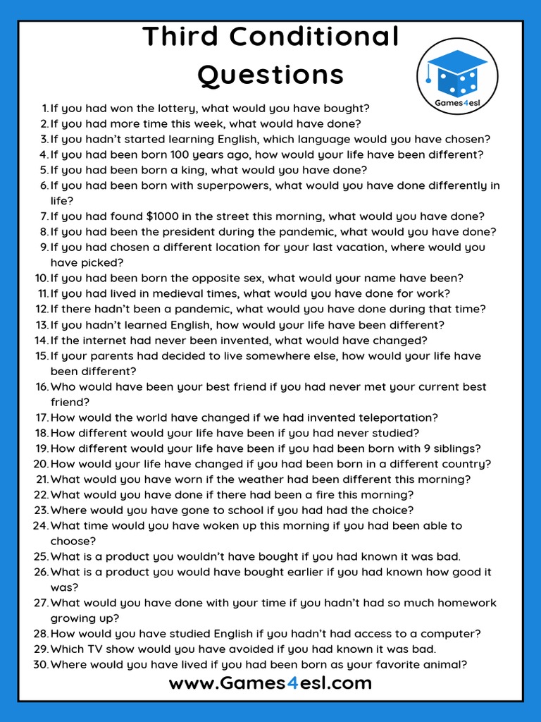 Third Conditional Questions | PDF