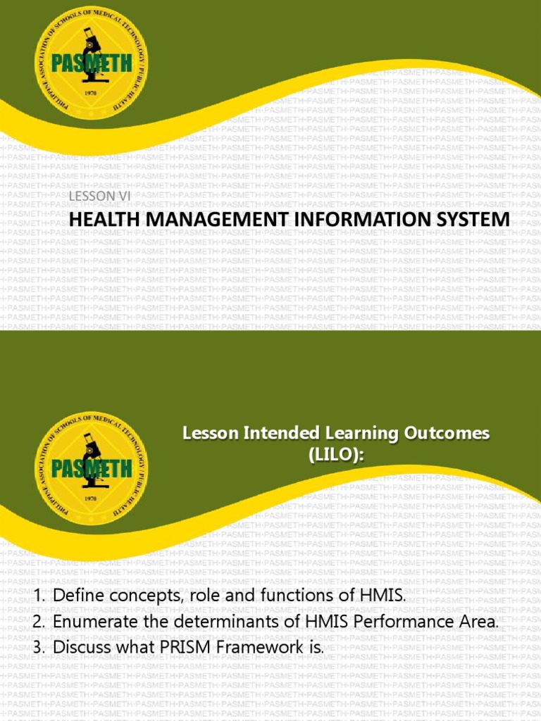 Lesson 6 - Health Management Information Systems | PDF | Information ...
