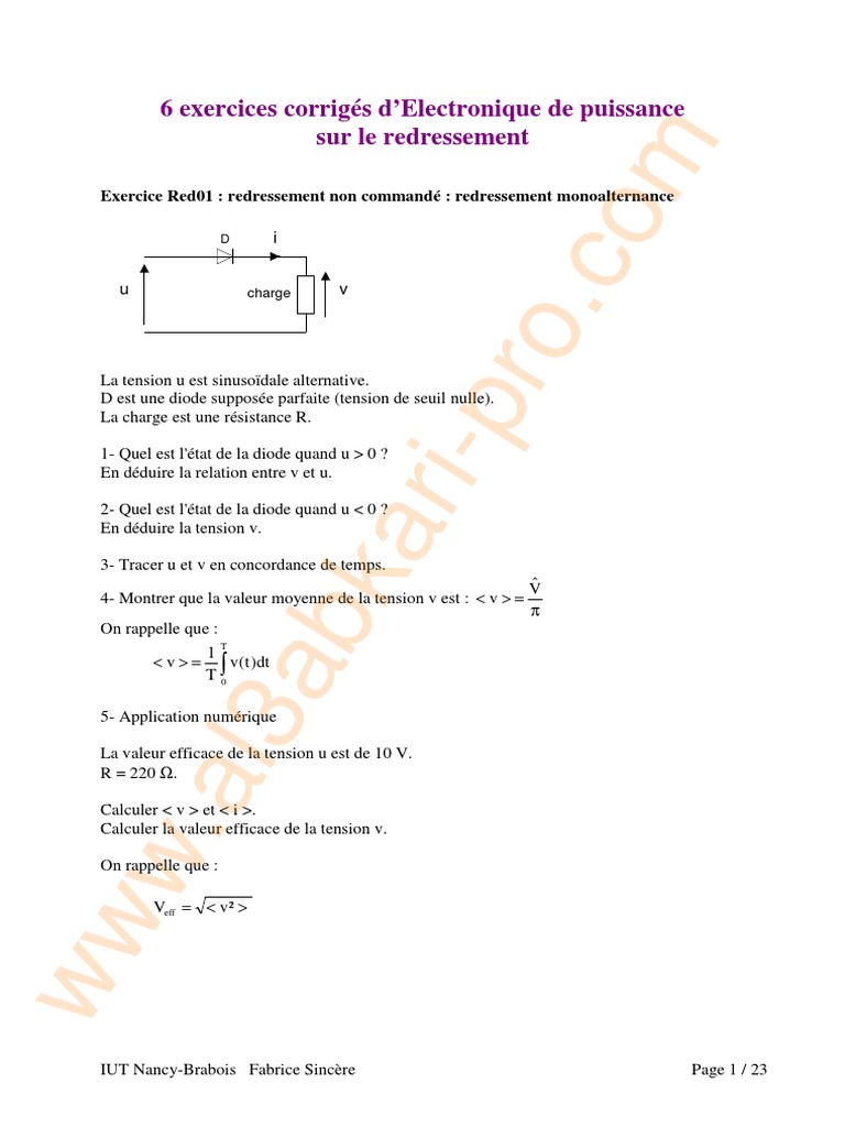 Poly 5 TD Électronique s4 | PDF | Redresseur | Électronique