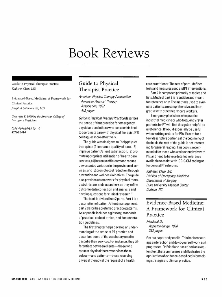 Guide To Physical Therapist Practice 1999 | PDF | Physical Therapy ...
