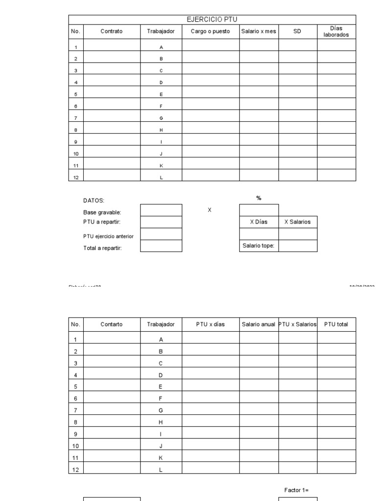 Formato PTU | PDF | Salario