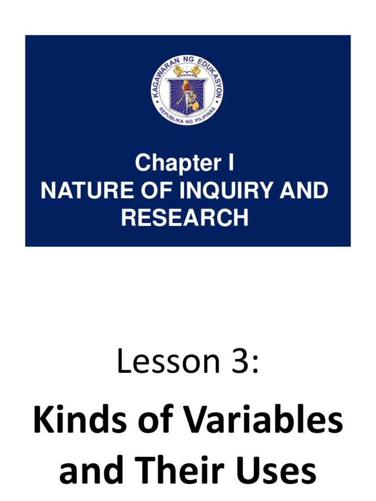 Chapter I Lesson 3 Kinds Of Variables And Their Uses Download Free