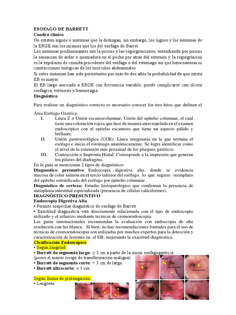 Diagnóstico y Tratamiento del Esófago de Barrett | PDF | La enfermedad ...