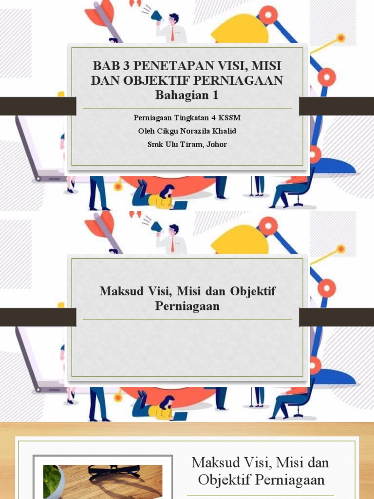 PERNIAGAAN T4 KSSM Bab 3 P1 PENETAPAN VISI, MISI DAN OBJEKTIF PERNIAGAAN | PDF
