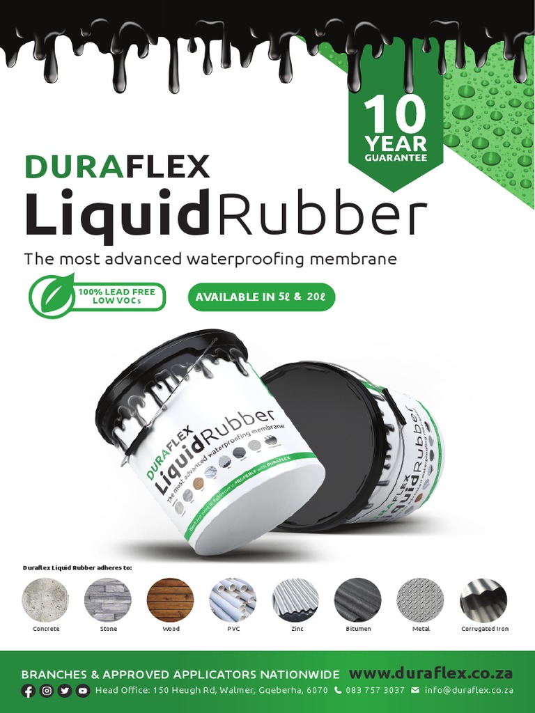 DURAFLEX Liquid Rubber waterproofing membrane | PDF | Paint | Natural ...