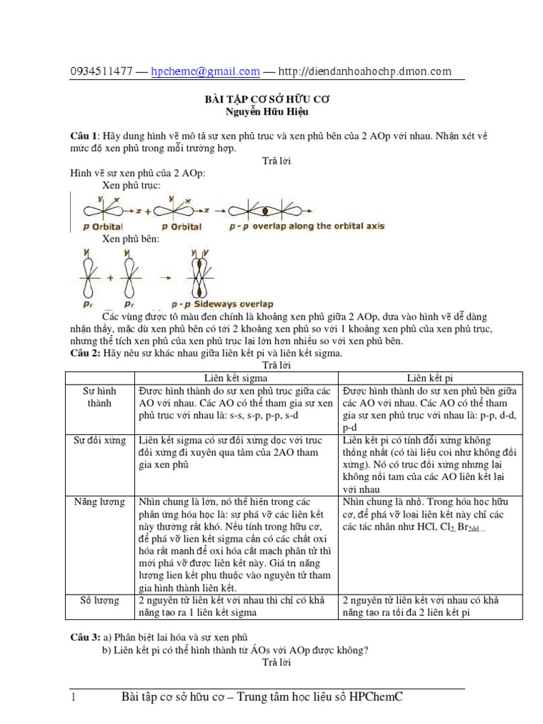 Bai Tap Co So Hoa Huu Co | PDF
