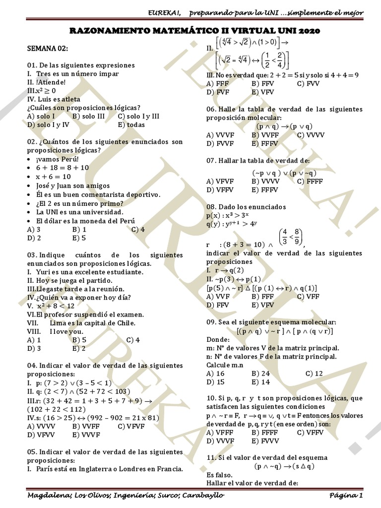 2° Dirigida RM Ii - 2020 | PDF | Proposición | Movimientos filosóficos