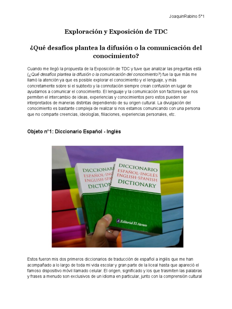 Exploración y Exposición de TDC-1 | PDF | Conocimiento | Comunicación