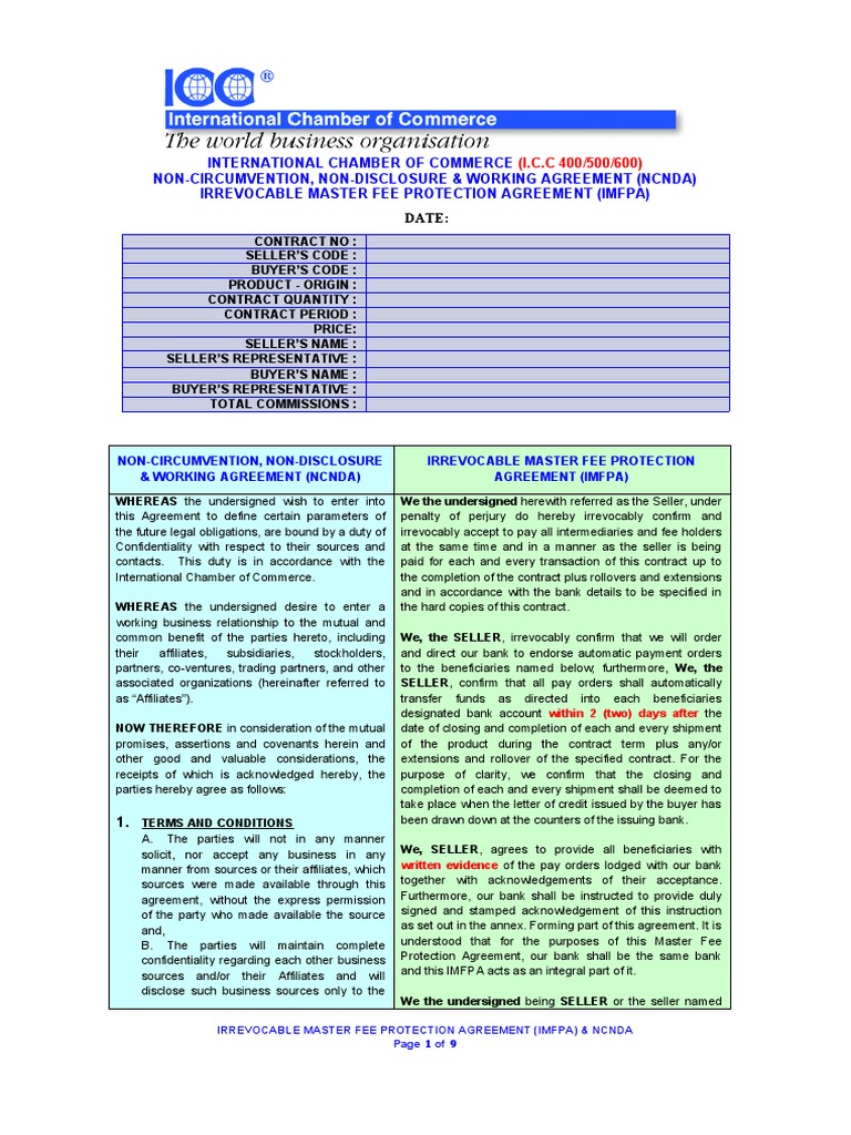 NCNDA - IMFPA - Template B | PDF | Notary Public | Arbitration