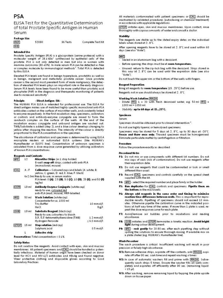 El Psa | PDF | Prostate Specific Antigen | Elisa