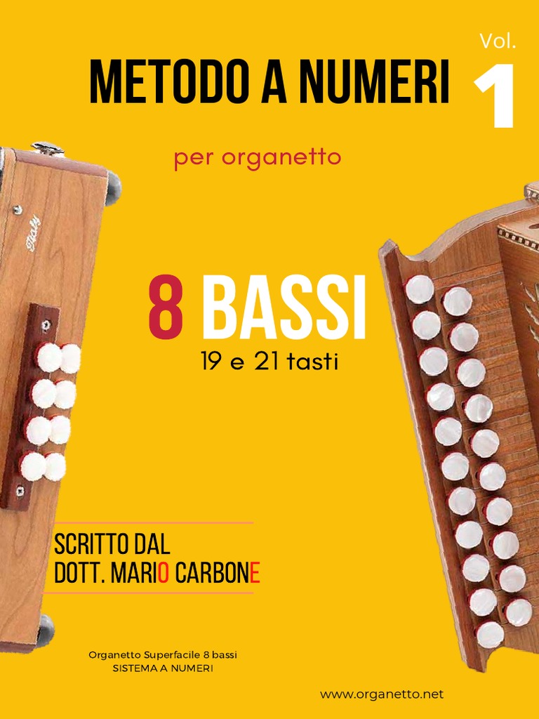 METODO A NUMERI PER ORGANETTO 8 BASSI Vol. 1 | PDF