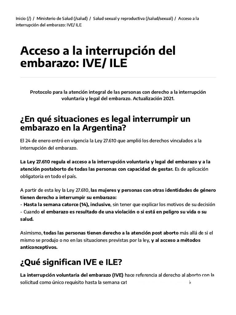Acceso A La Interrupción Del Embarazo - IVE - ILE - Argentina - Gob.ar | PDF | Aborto | El embarazo