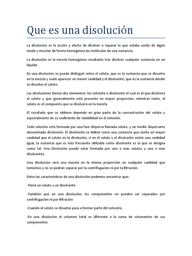Que Es Una Disolución | PDF