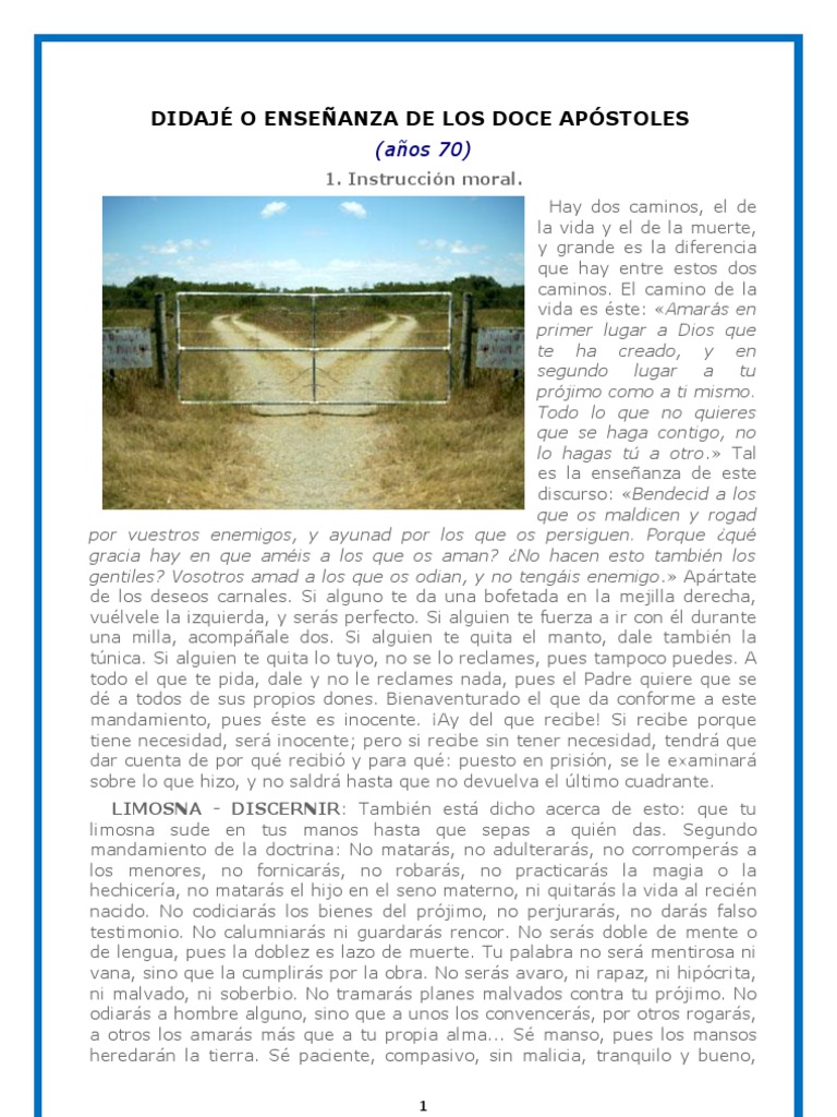 648 - Didajé o Enseñanza de Los Doce Apóstoles | PDF | orador del Señor ...