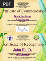 CERTIFICATES of Recognition - Early Birds | PDF