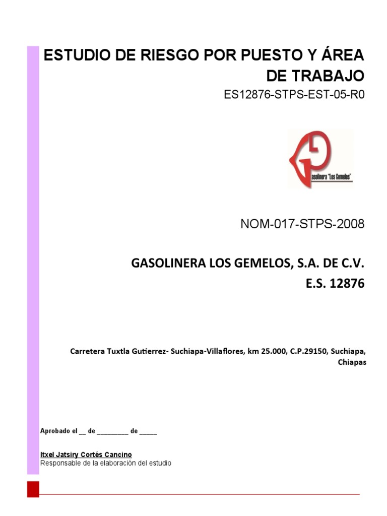 Estudio de Riesgos Por Puesto y Área de Trabajo | PDF | Estación de ... Estudio de Riesgos Por Puesto y Área de Trabajo | PDF | Estación de ...