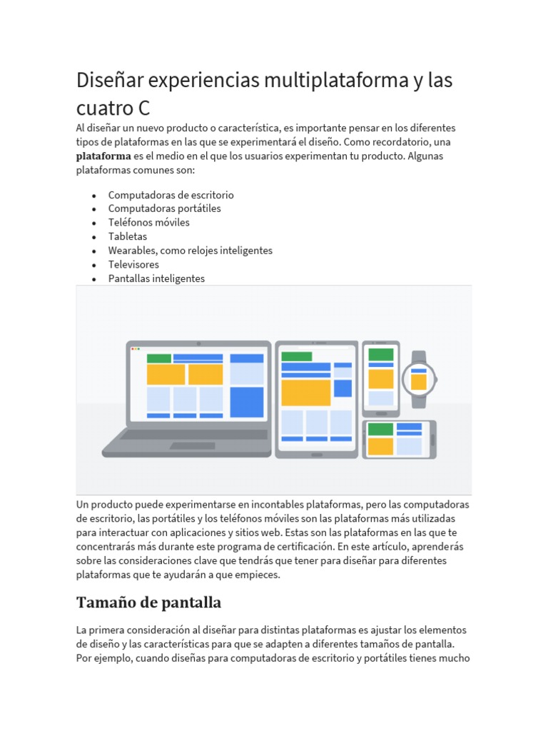 Diseñar Experiencias Multiplataforma y Las Cuatro C | PDF | Software de la aplicacion | Youtube