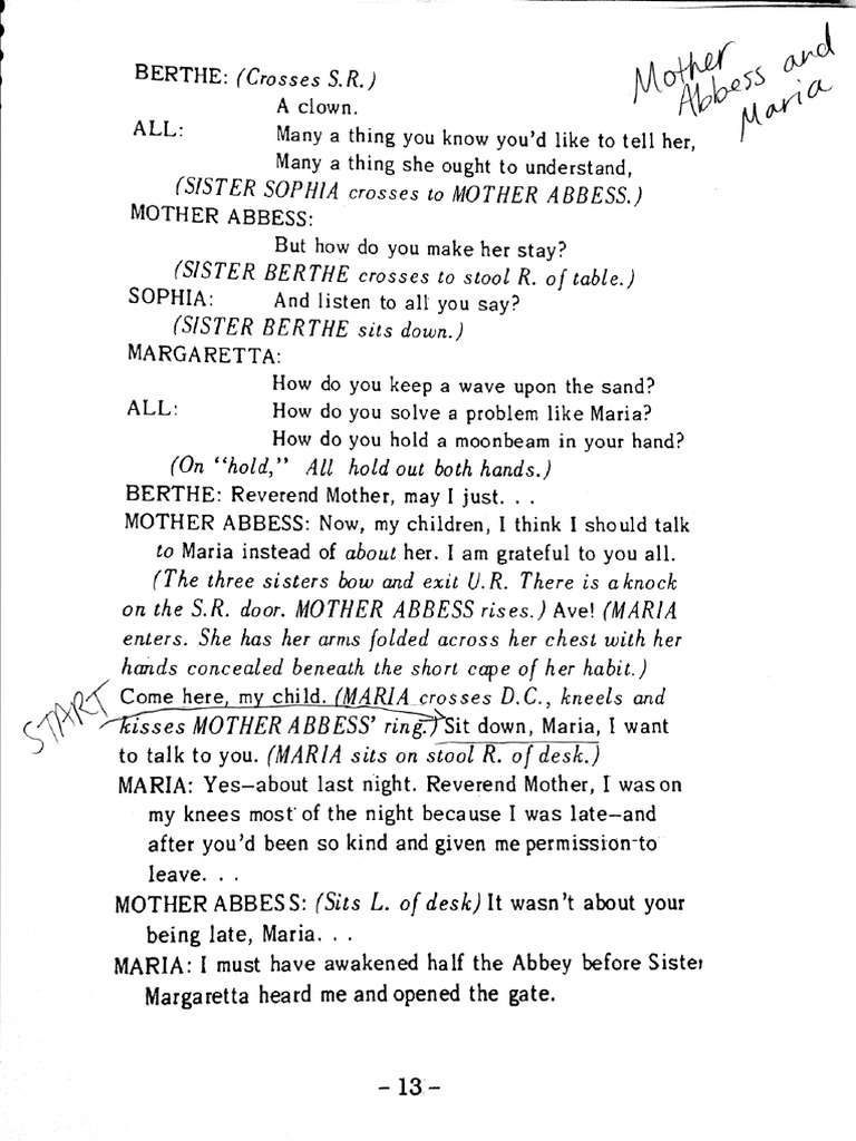 Sound of Music Script Excerpts Part1 | PDF