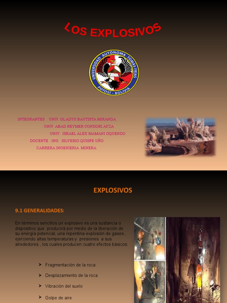 Presentacion de Explosivos de Arranque 2.1 | PDF | Gases | Materiales