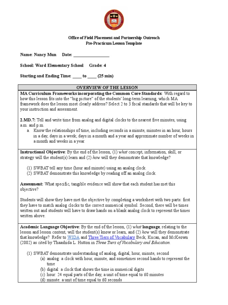 Lesson Plan | PDF | Individualized Education Program | Educational ...