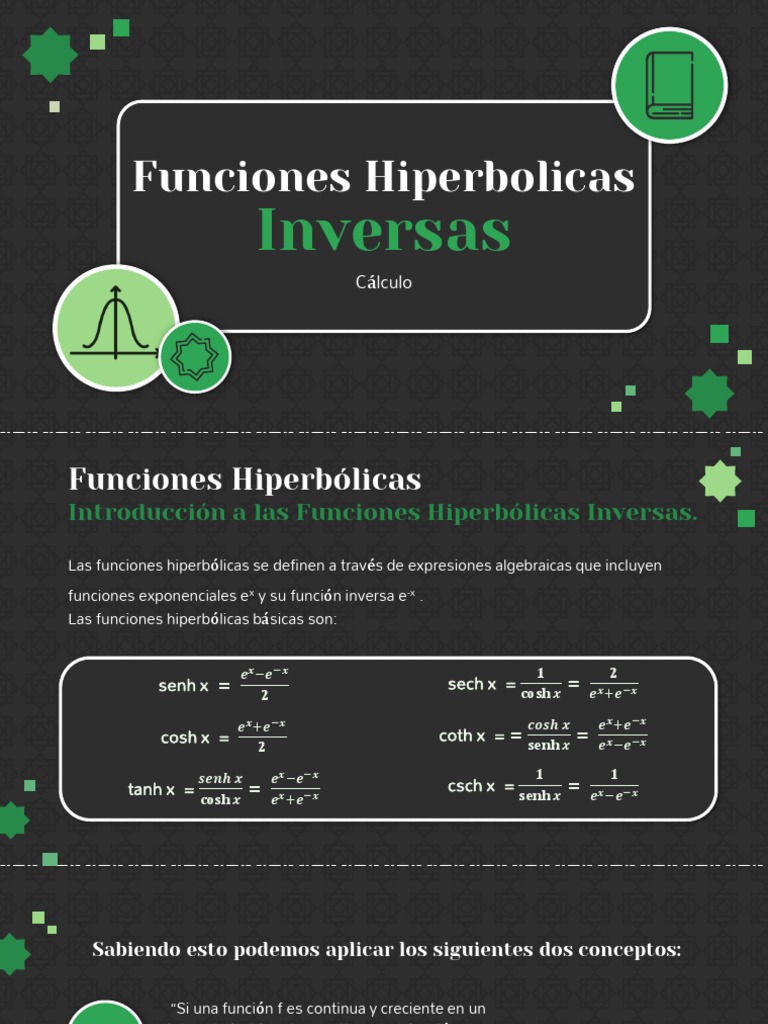 Derivadas y Funciones Hiperbólicas Inversas | PDF | Función ...