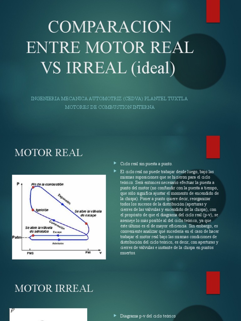 Comparacion Entre Motor Real Vs Ideal (Ideal | PDF | Termodinámica ...
