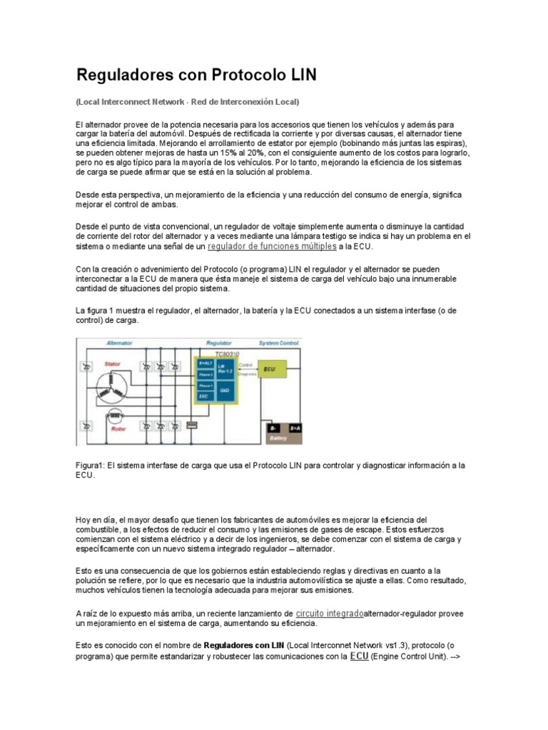 Alternadores Con Protocolo Lin Alternador Descargar Gratis Pdf